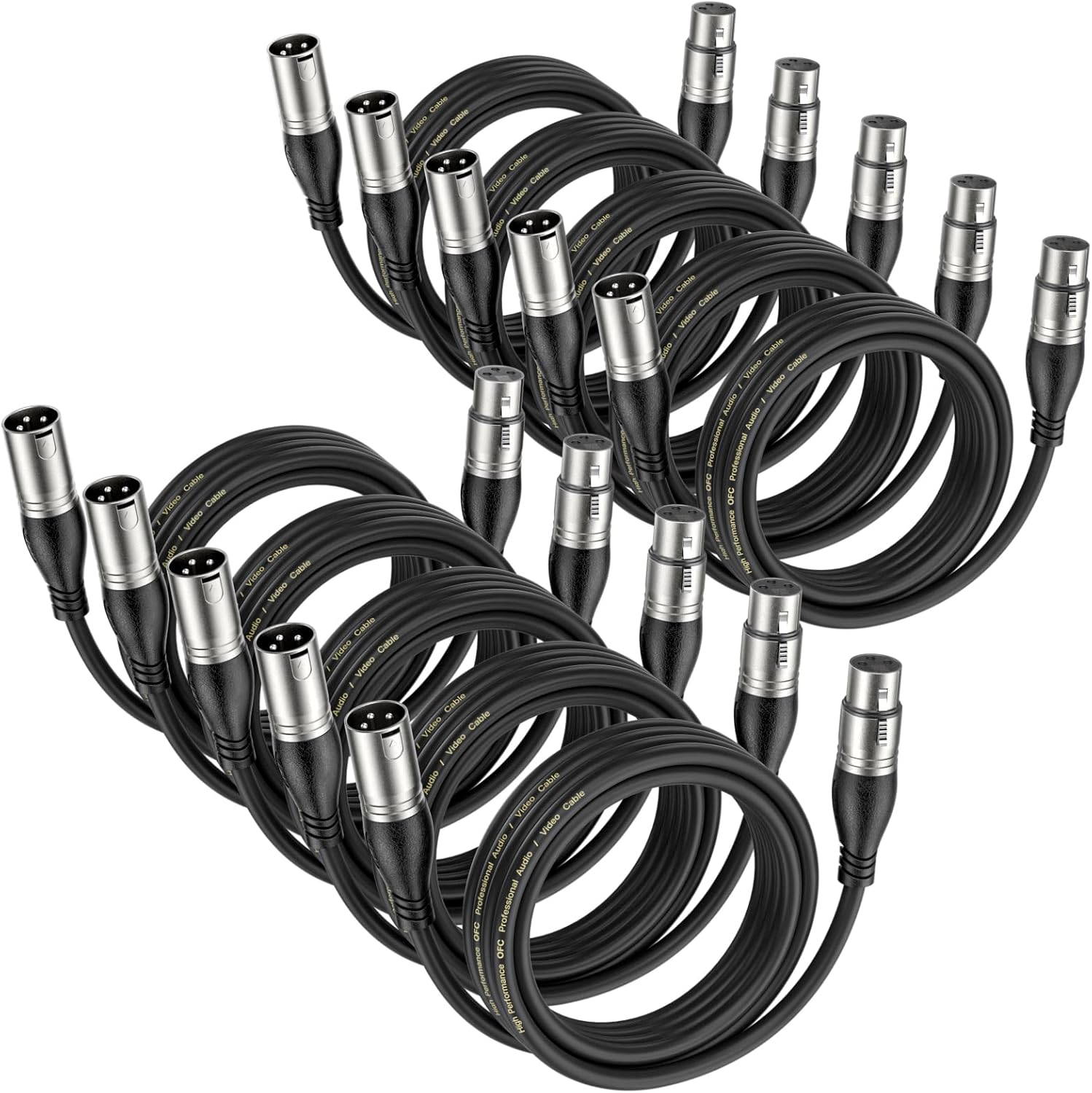 Amazon.com: EBXYA XLR Cable 25ft 10 Packs - Premium Balanced Microphone ...