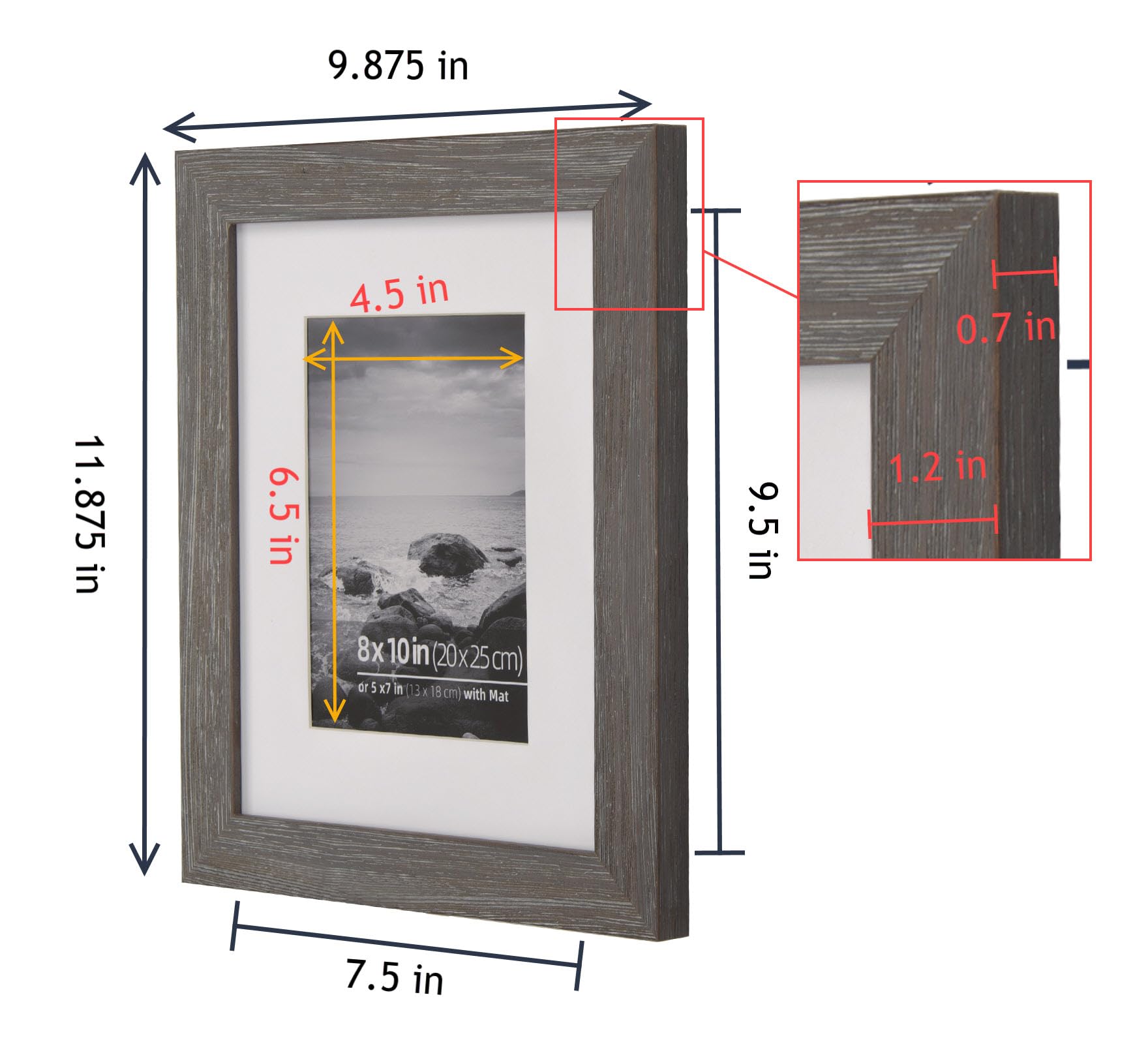 Snapklik.com : DUCIHBA 8 X 10 Inch Rurstic Farmhouse Picture Frames ...