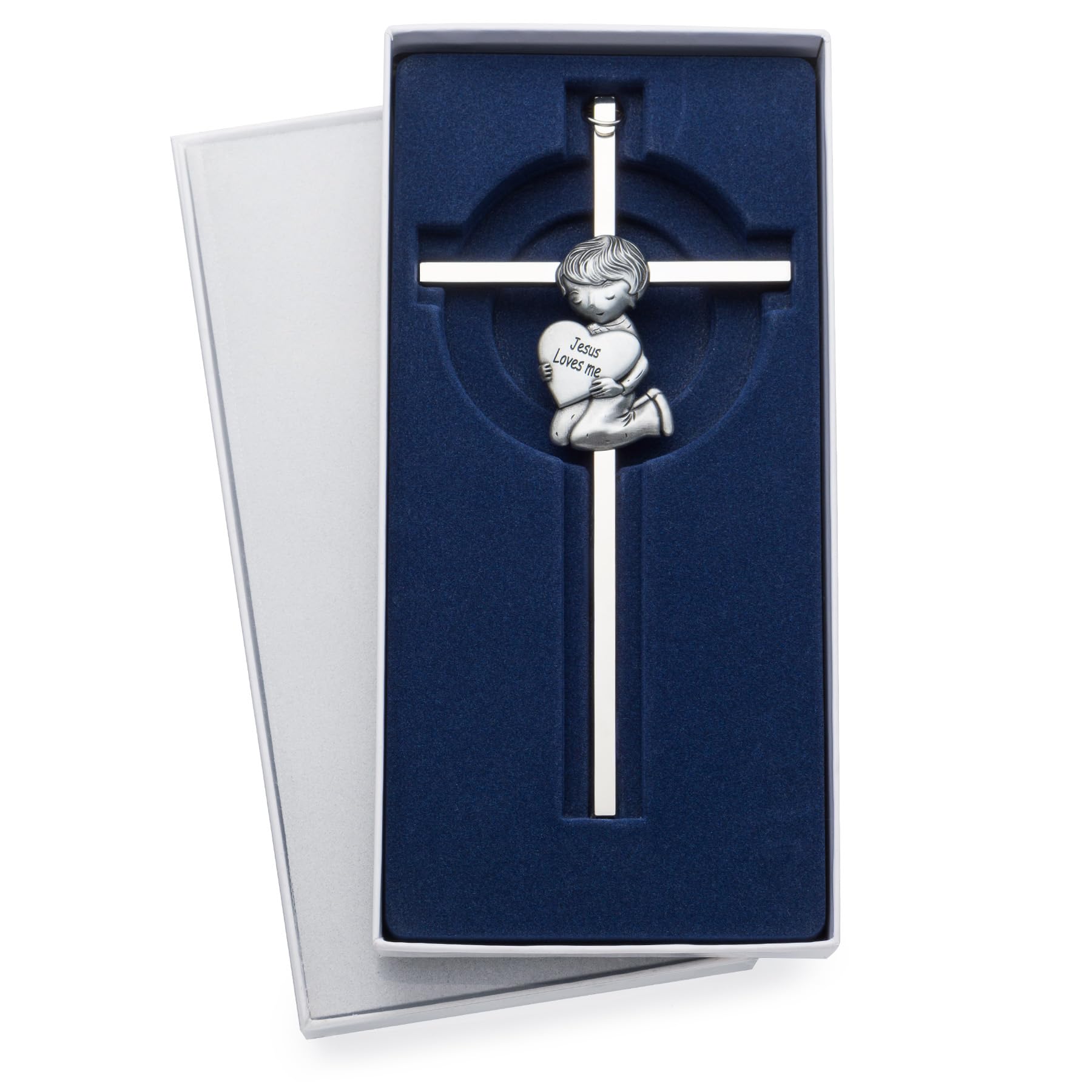Amazon.com: Baby Wall Cross Baptismal Gift for Boys, 7-inch Silver ...