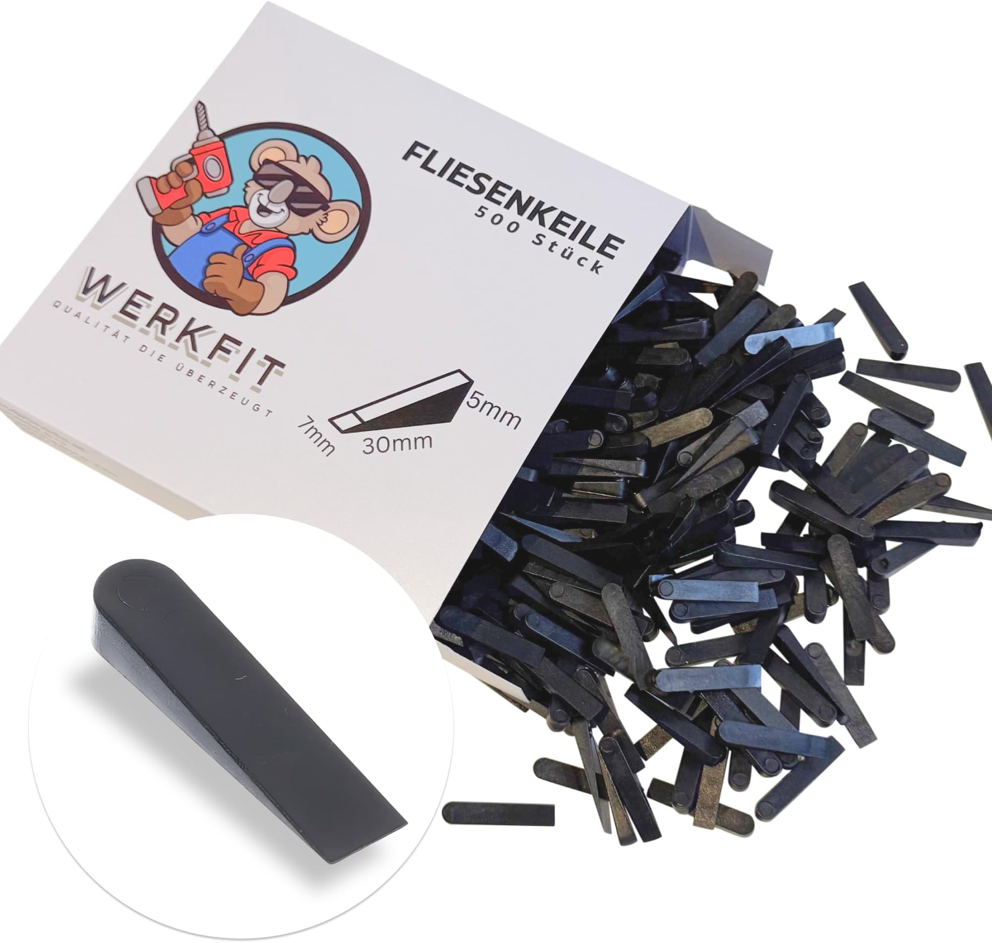 Tile Wedges Plastic Tile Spacers 30 x 0-5 mm Pack of 250 : Amazon.de ...