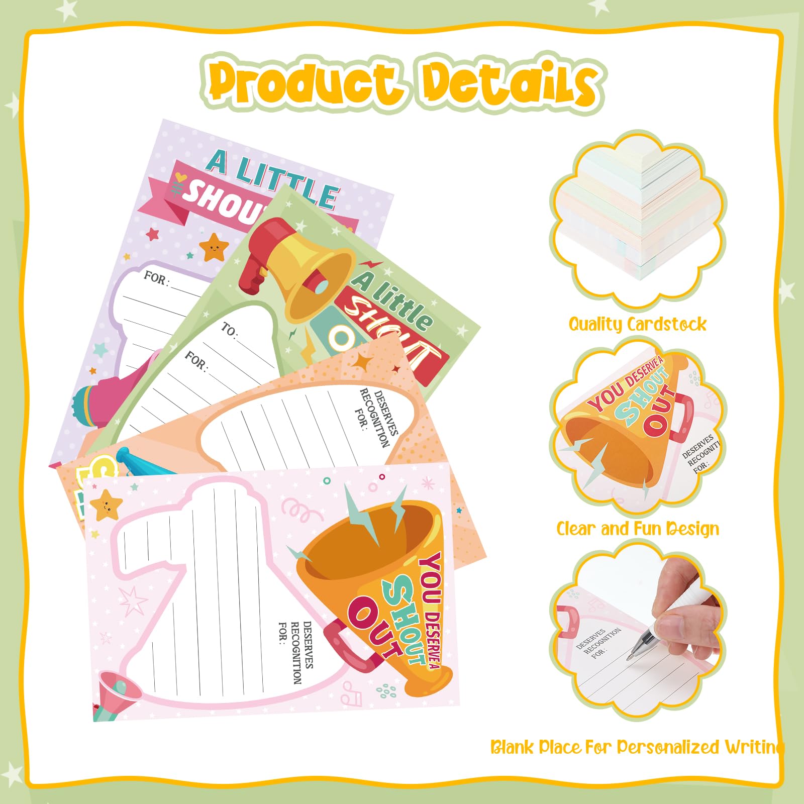 Snapklik.com : 200 Count Shout Out Cards For Teachers Students Employees Office Staff ...
