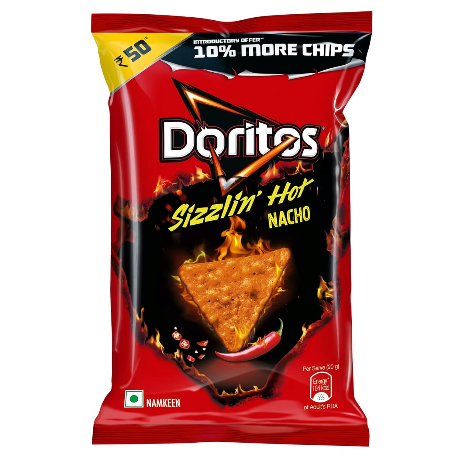 Doritos - Sizzlin' Hot - 78g : Amazon.in: Grocery & Gourmet Foods