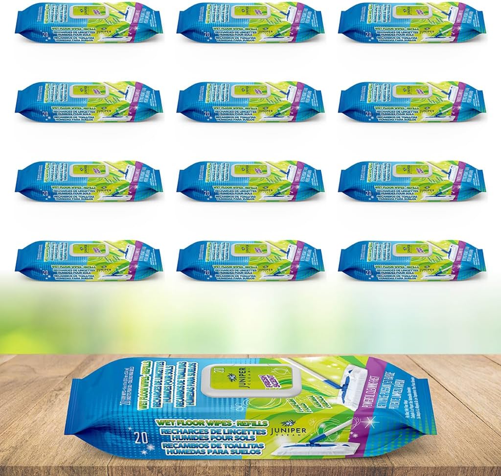 Amazon.com: Juniper CLEAN Wet Floor Wipes, Multi Surface Floor Cleaner Wet Mop Pads Fit Swiffer ...
