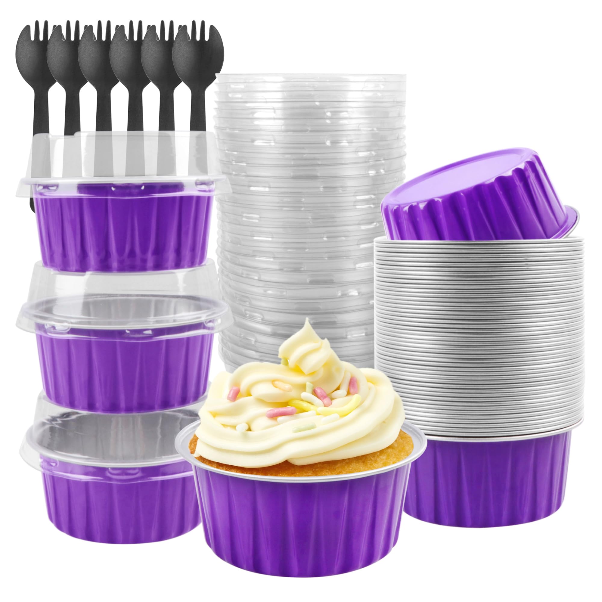 Aluminum Baking Cups 50 Pack 50-Pack 5oz Aluminum Foil Baking Cups With ...