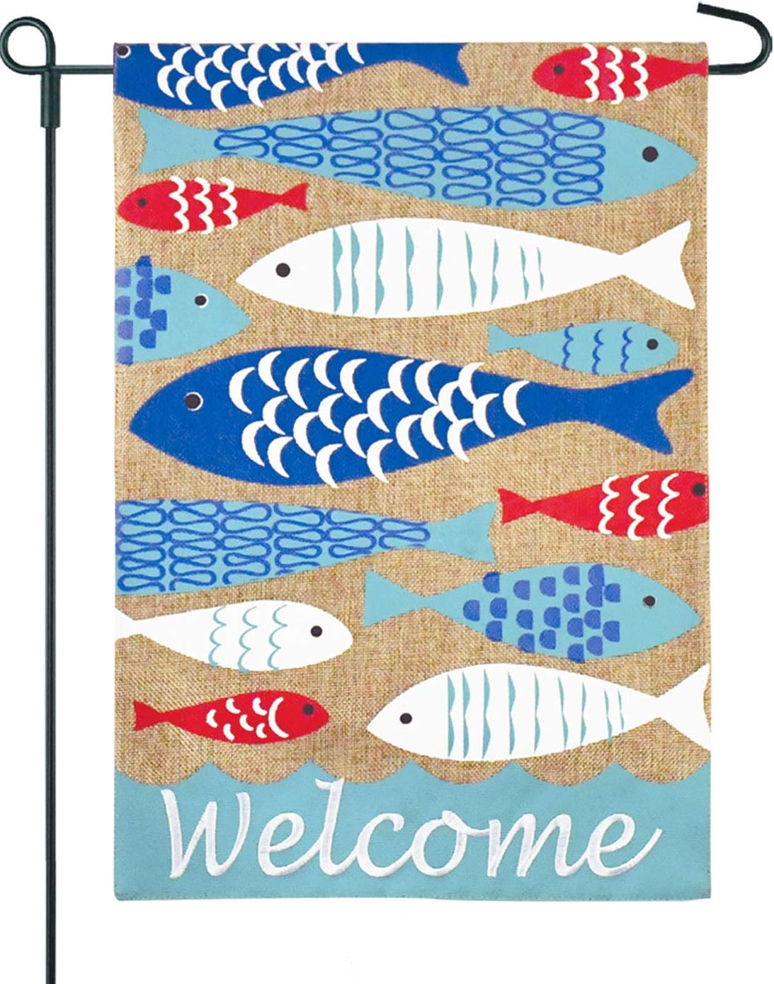 Amazon.com : Friendly Fish Garden Flag - Double Sided 12x18 Outdoor ...