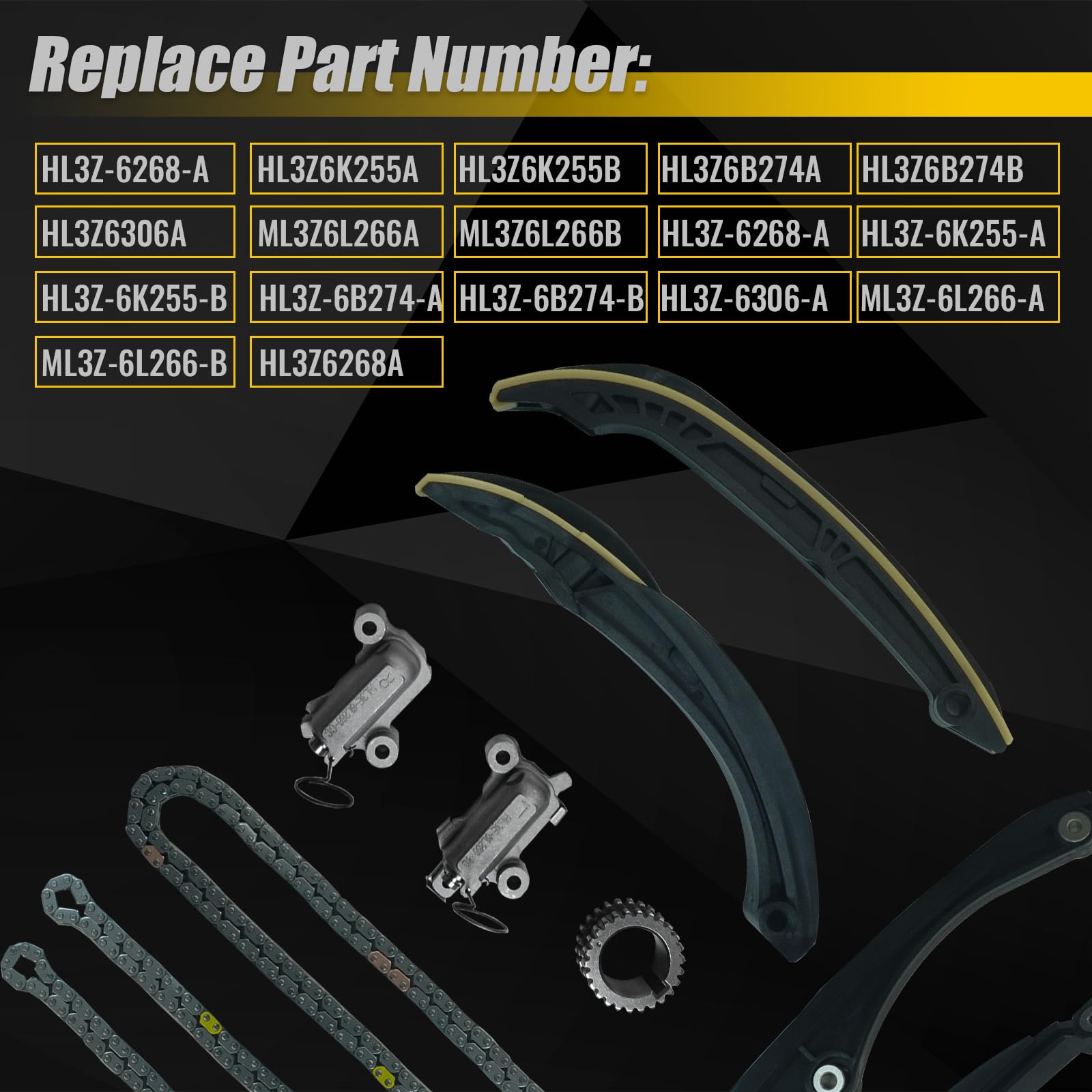 HL3Z6268A Engine Timing Chain Kit Compatible with Ford F150 3.5 ...
