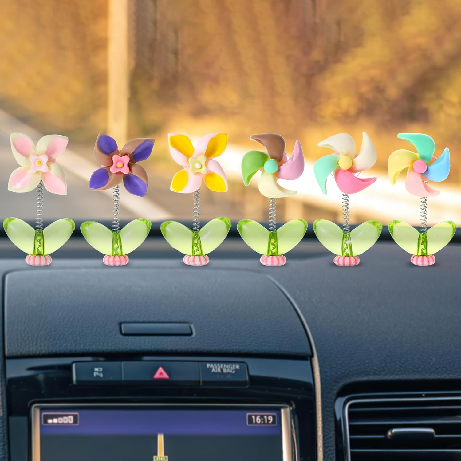 Amazon.com: GEEHUA Cute Windmill Car Dashboard Decorations, 6 Pcs Mini ...