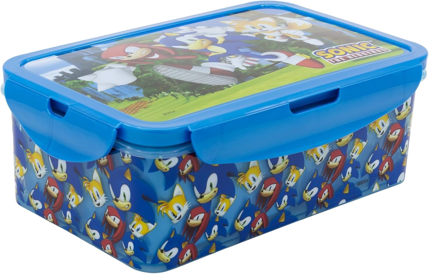 Sonic The Hedgehog Kids Rectangular Lunch Bento Food Box Container with ...
