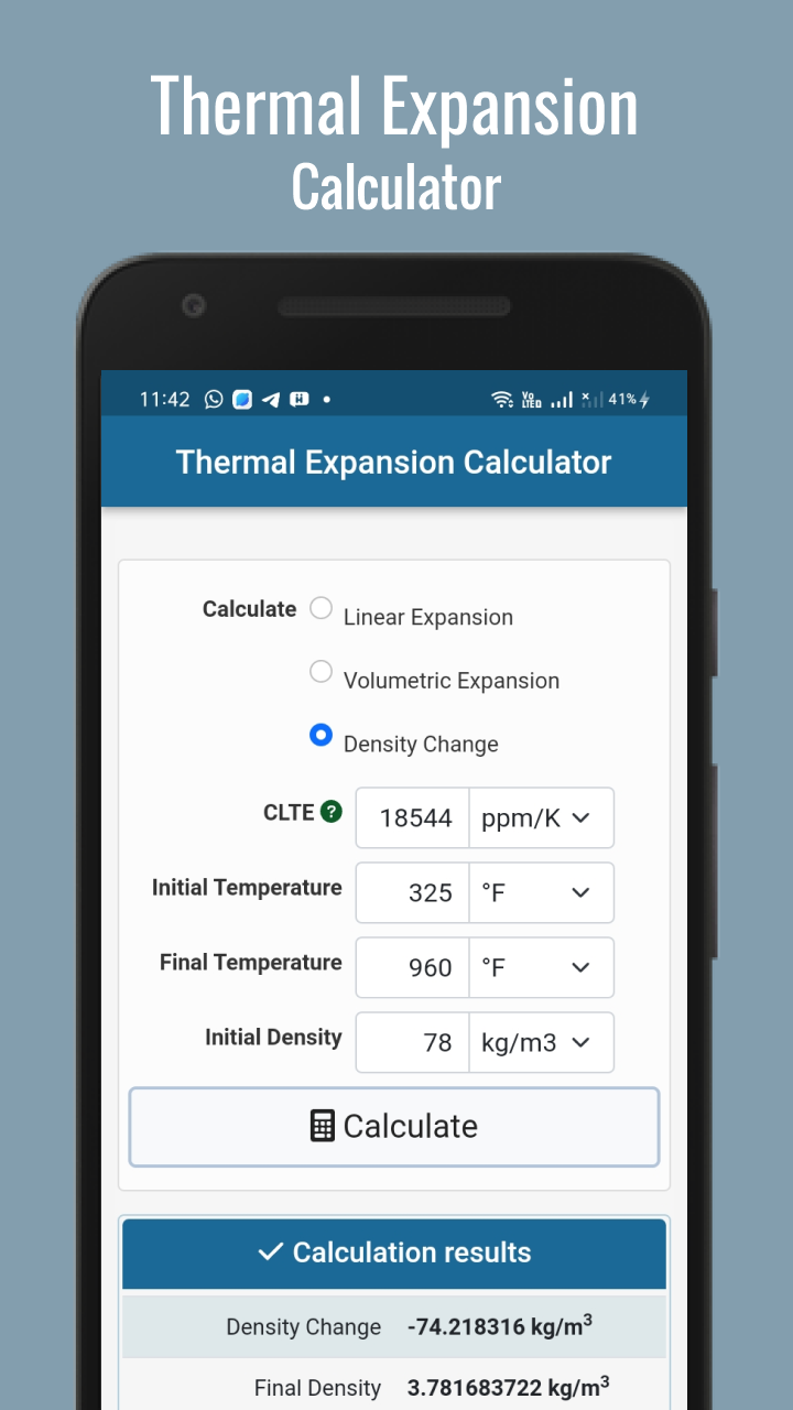 Thermal Expansion Calculator - App on the Amazon Appstore
