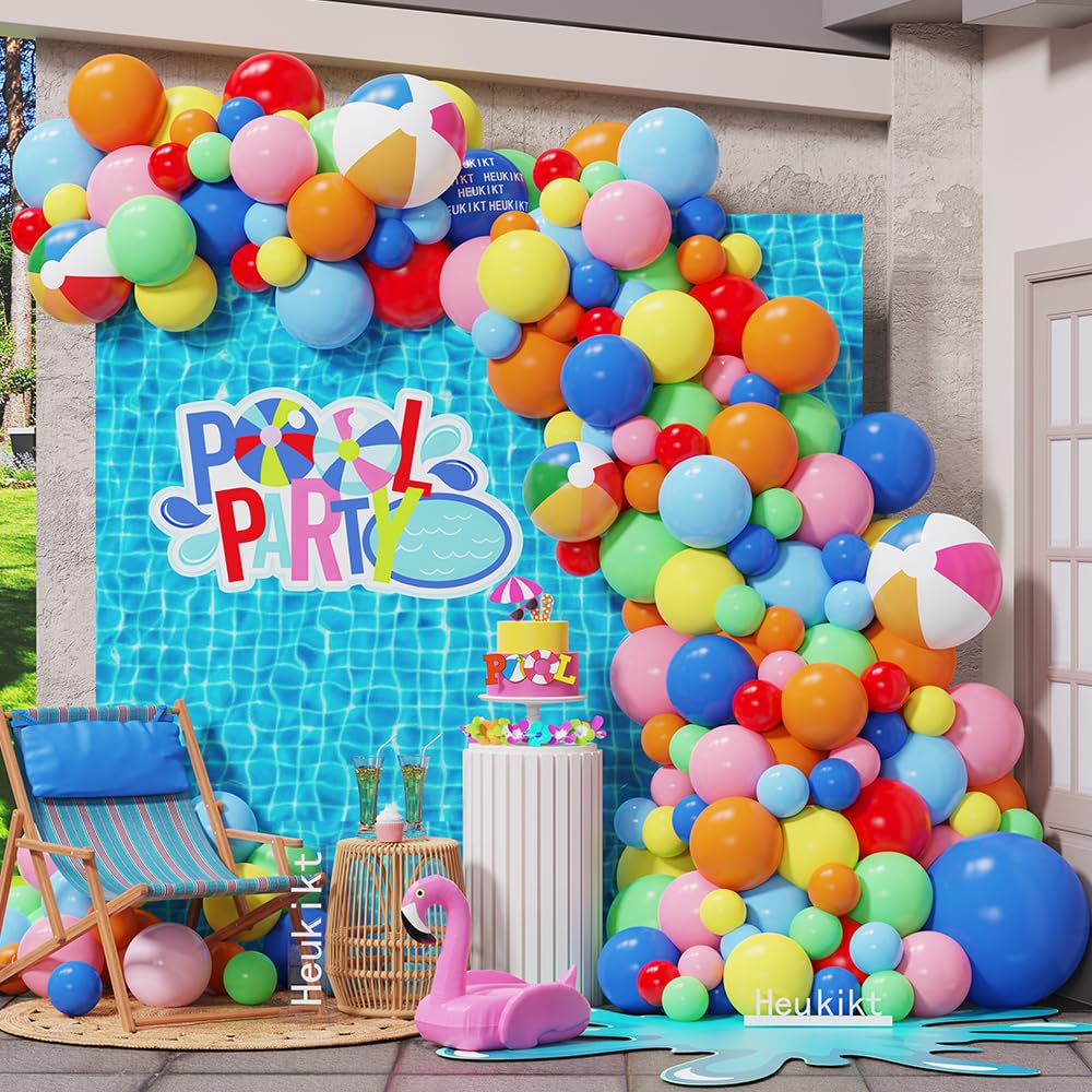 Amazon.com: 149Pcs Summer Pool Beach Party Balloon Garland Arch Kit ...