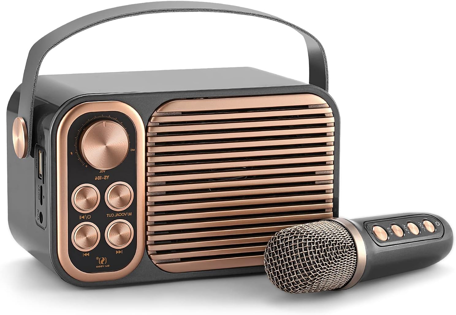 Amazon.com: ALPOWL Mini Karaoke Machine for Adults Kids, Portable Bluetooth Speaker with Retro ...