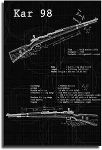 Amazon.com: 20 Gun Blueprints Kar 98 Black Blueprint Poster Gun ...
