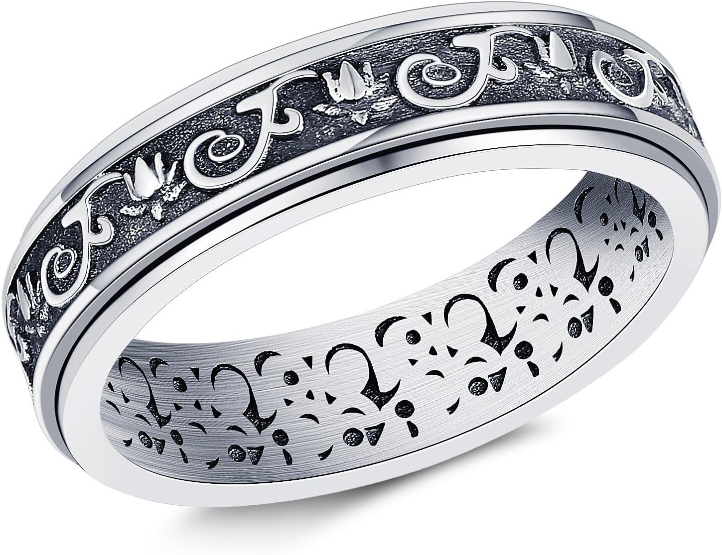 Amazon.com: JERWLI Spinner Lotus Fidget Ring 925 Sterling Silver ...