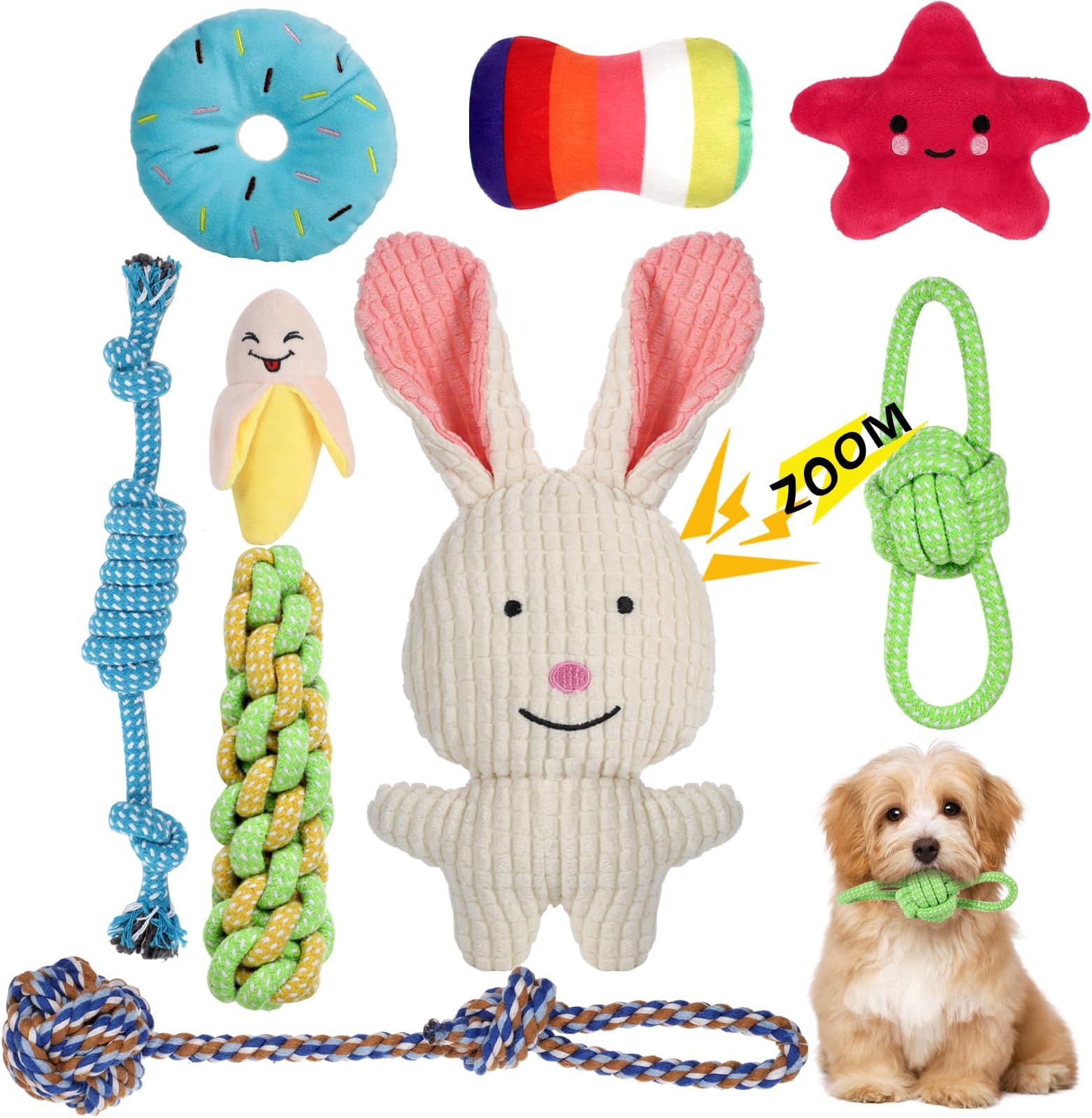 6Pcs Dog Toys for Small Dogs, Puppy Teething Toys From 8 Weeks, Puppy ...