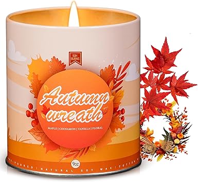 Amazon.com: Fall Scented Candles, Home Decor,Natural Soy Wax Autumn ...