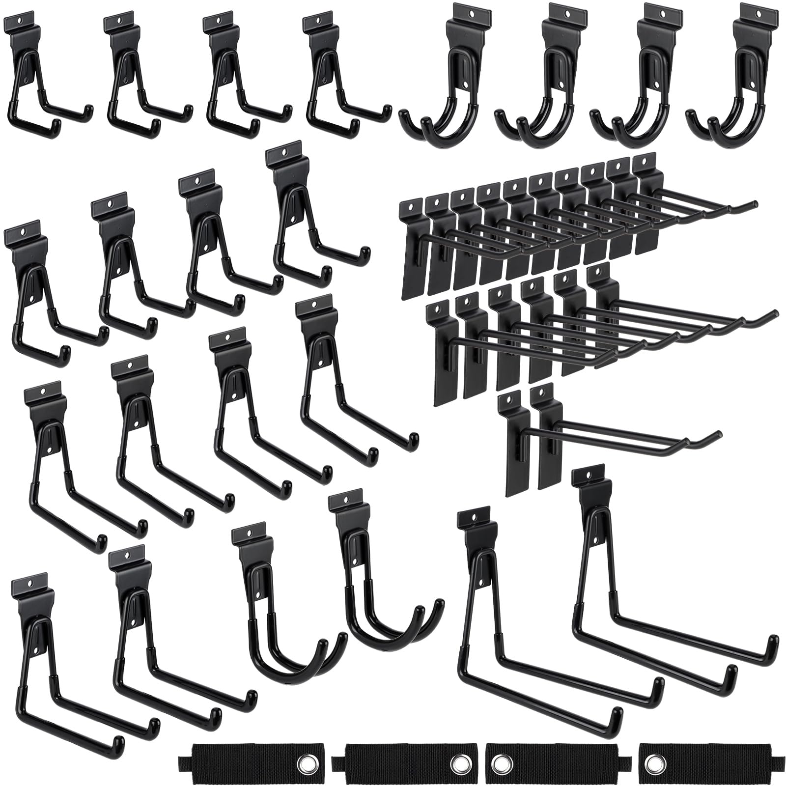 Landhoow 36 Pcs Slatwall Hooks & Hangers 32 Pcs Heavy Duty Wall Hanging ...