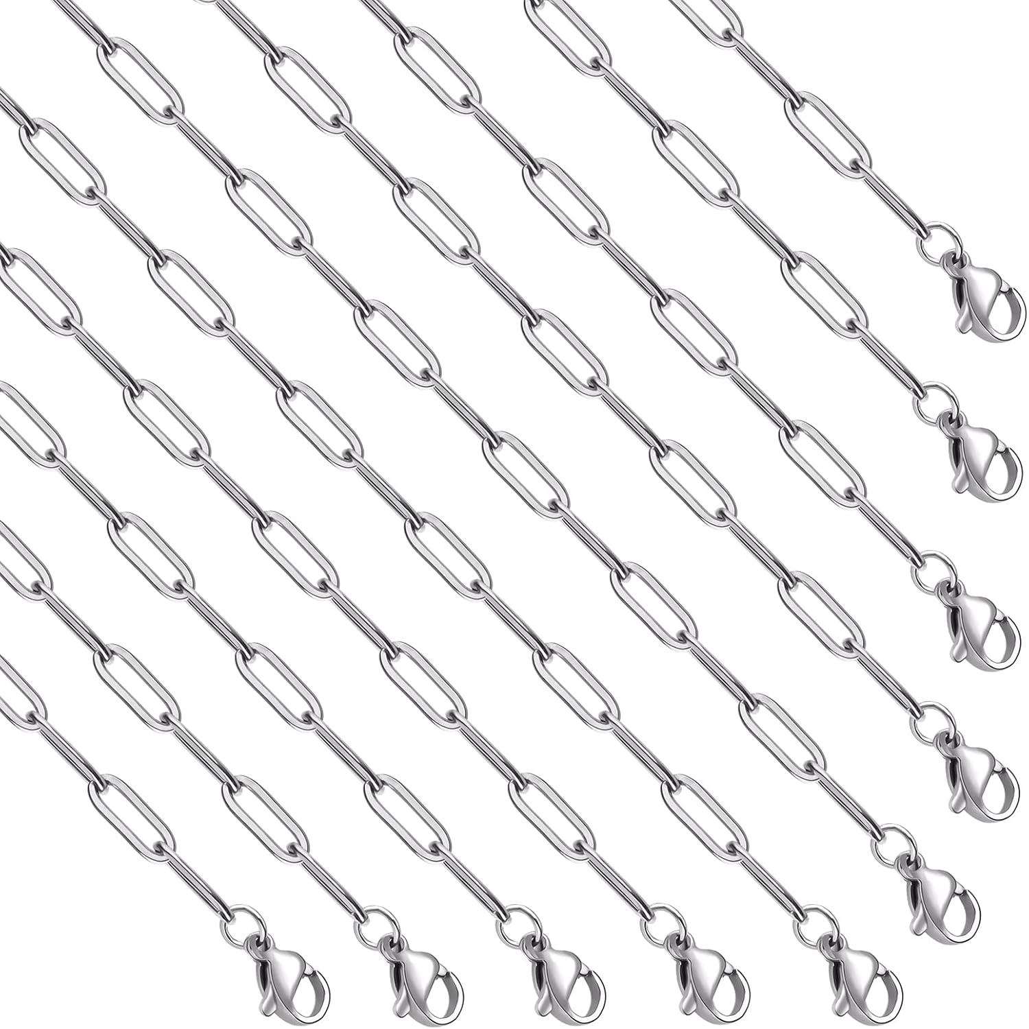 Amazon.com: GTVOODX 10Pcs Stainless Steel Paperclip Necklace Chains ...