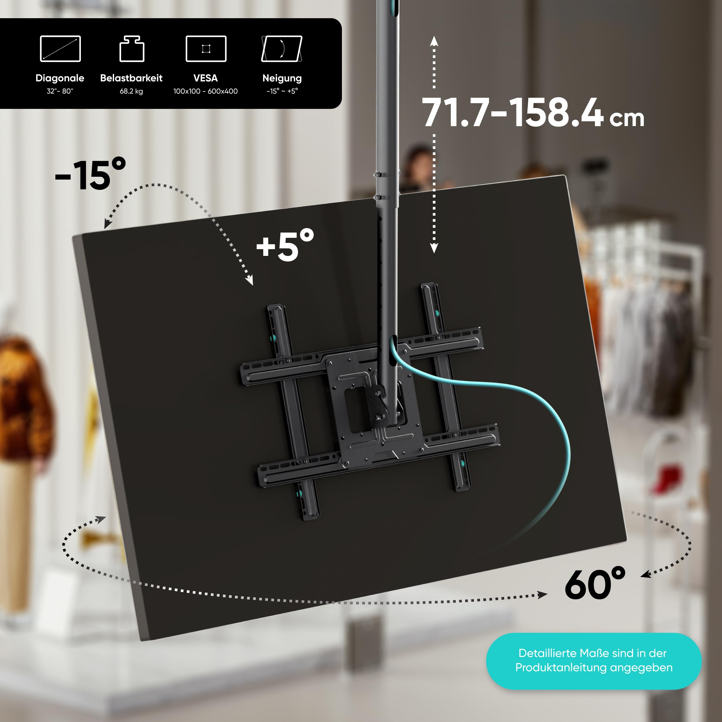 Monitors Tv Ceiling Mounts TV & Monitor Ceiling Mount