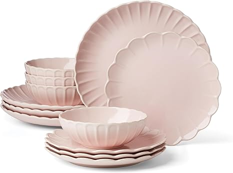 Amazon.com | Lenox 896912 French Perle Scallop Blush 12-Piece ...