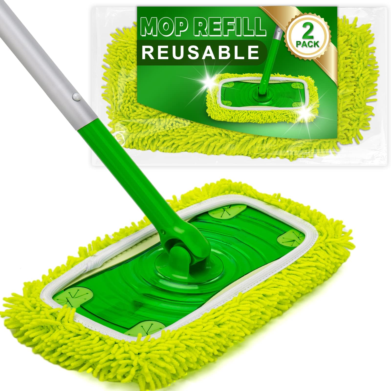 Amazon.com: VanDuck Dust Mop Refill Compatible with Swiffer Sweeper (2 ...