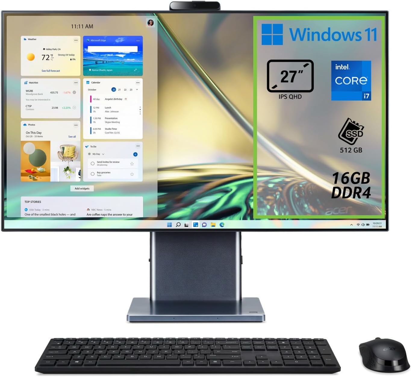 Acer Aspire S27-1755 Computer Fisso All in One, Pc Desktop, Processore ...