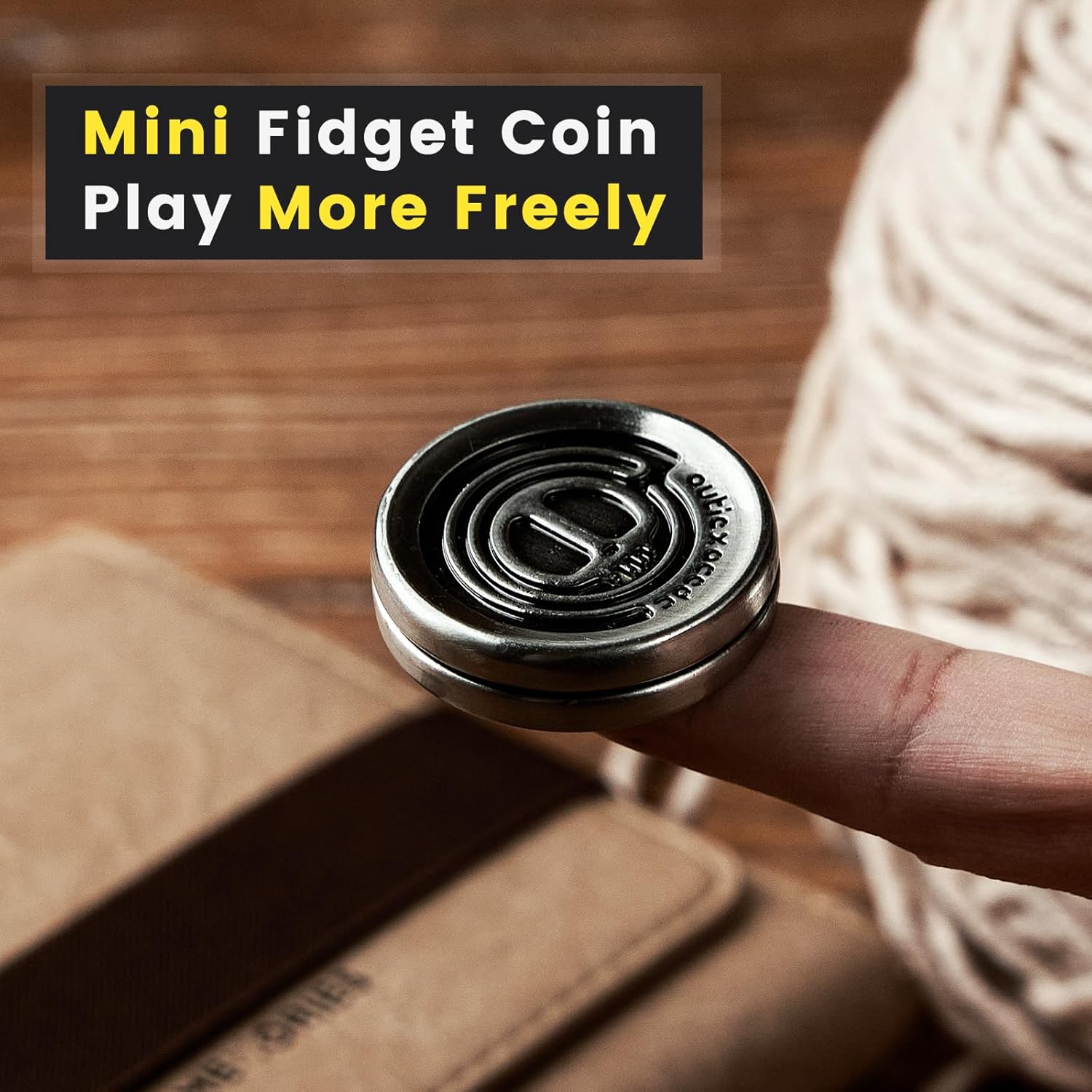 SOWSON Haptic Coin Fidget Slider, juguete de metal para ansiedad con ...