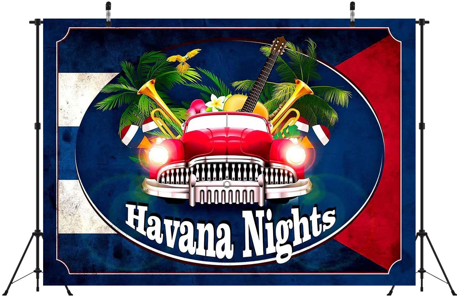 Cuba Flag BELECO 8x6ft Fabric Cuba Havana Backdrop Cuban Flag Vintage ...