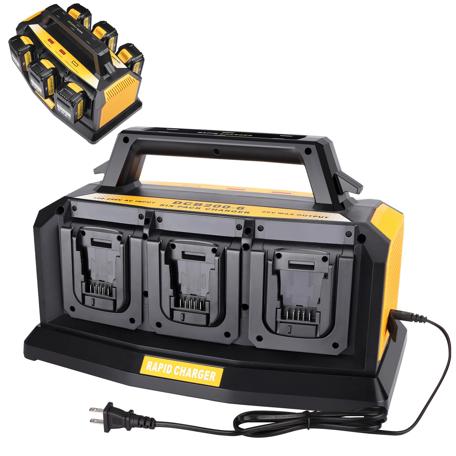 Amazon.com: for Dewalt 20v Battery 6-Ports Super Simultaneous Charger,6 ...