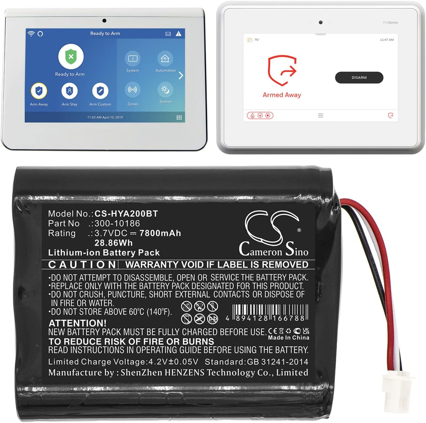 Amazon.com: Cameron Sino Battery for ADT Command Smart Security Panel ...