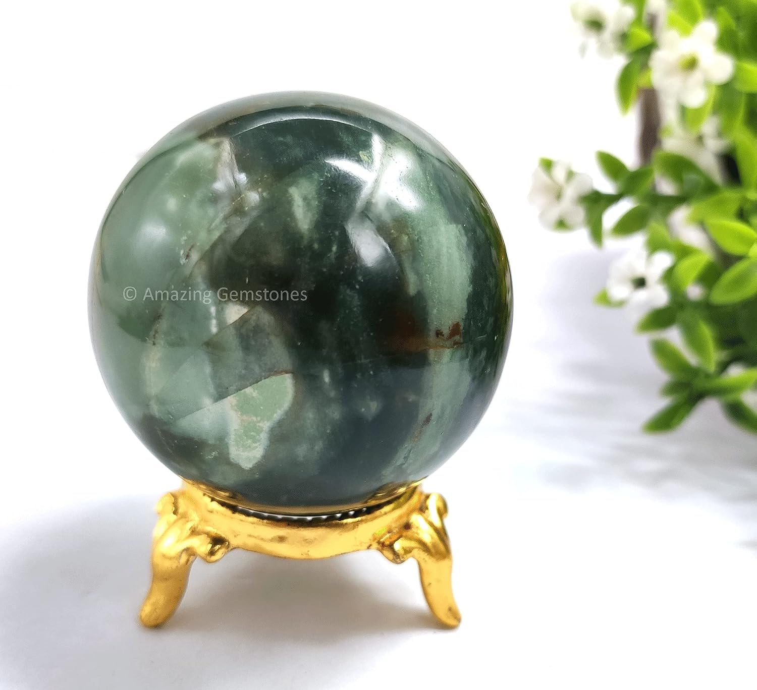 Amazon.com: Amazing Gemstone Bloodstone Crystal Sphere Round Ball with ...