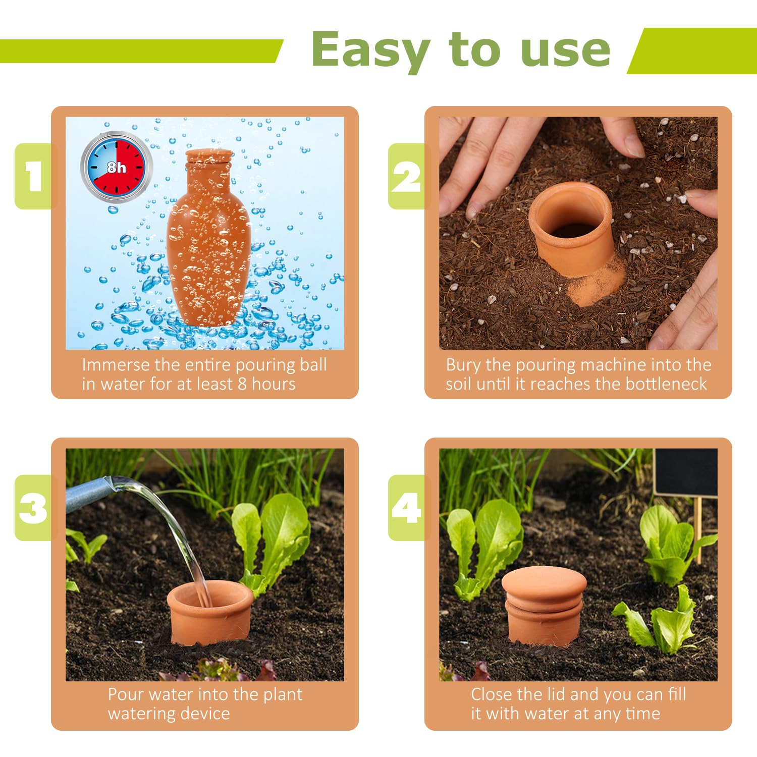 S For Indoor Plants 8-Pack Olla Pots For Garden - 3.1x3.1x6 Inch ...