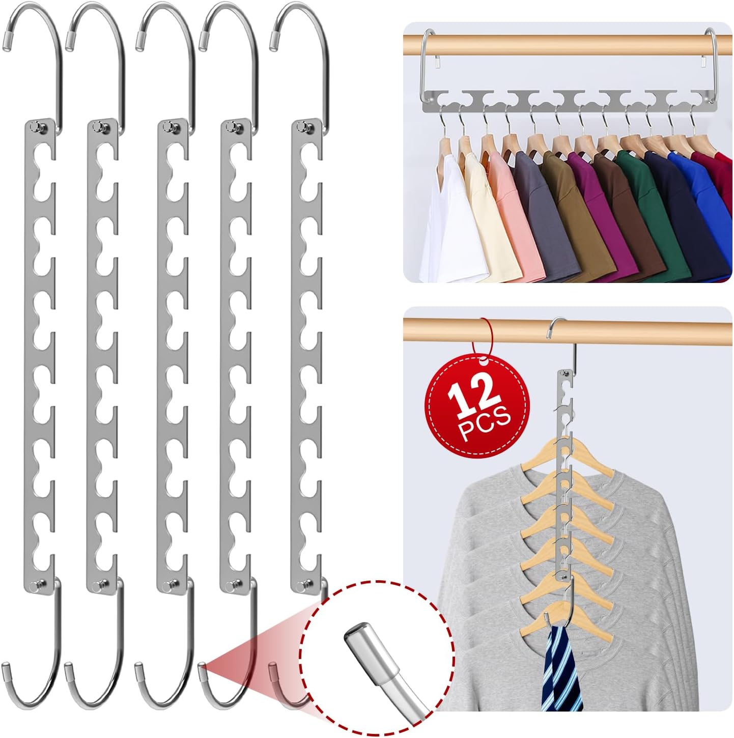 Amazon.com: CBTONE 6 Pack Closet Space Saving Hangers, Multi-Purpose ...