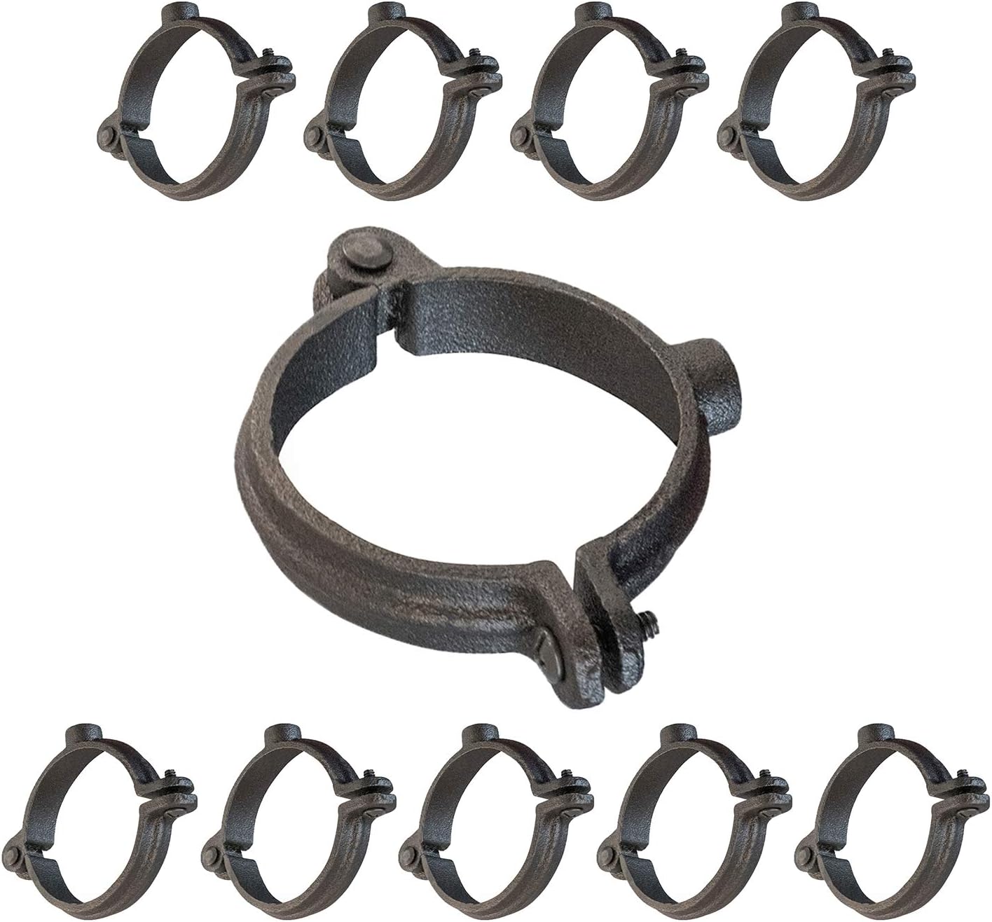 HIGHCRAFT HINGB-34-10 Industrial Decor Hinged Split Ring Pipe Hanger 3/ ...