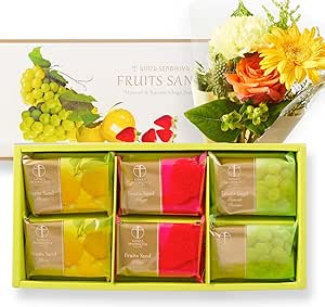 Amazon｜bloomee(ブルーミー) 銀座千疋屋 フルーツサンド ＆ 季節のお花 8本 ミニ ブーケ セット (敬老の日 カード付) 花 生花 花束 (ギフト プレゼント プチギフト お ...