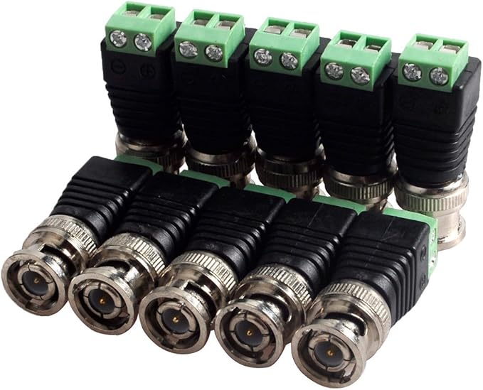 Amazon.com: Conwork 10-Pack Screw Terminal Coaxial Cat5 to BNC Male ...