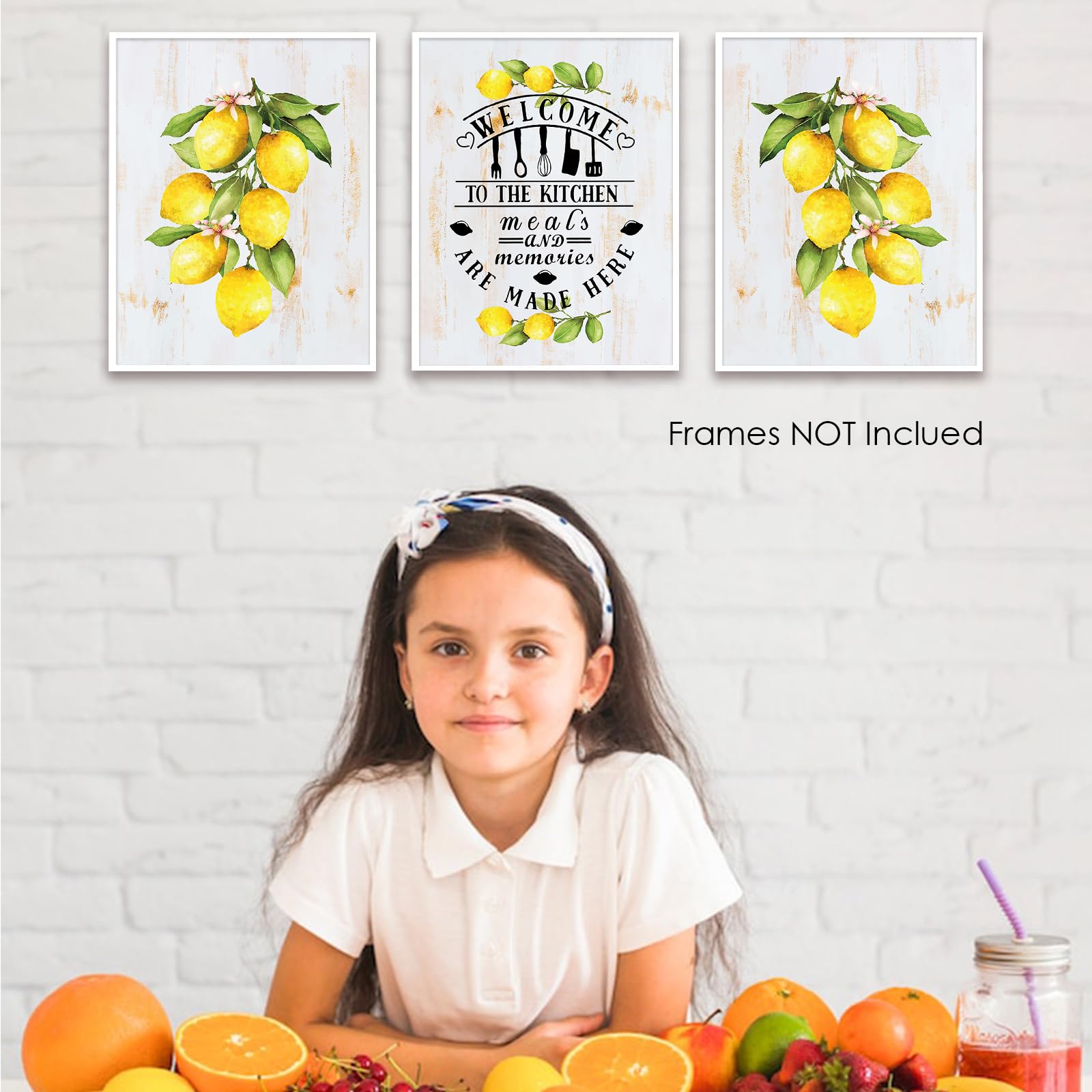 Snapklik.com : Wall Art Prints Watercolor Lemon Decor For Home Office ...