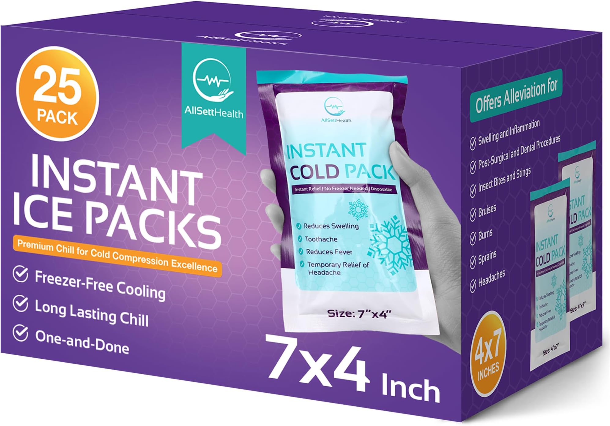Amazon.com: Instant Cold Packs - Pack of 24 (5" x 6") Disposable Cold ...