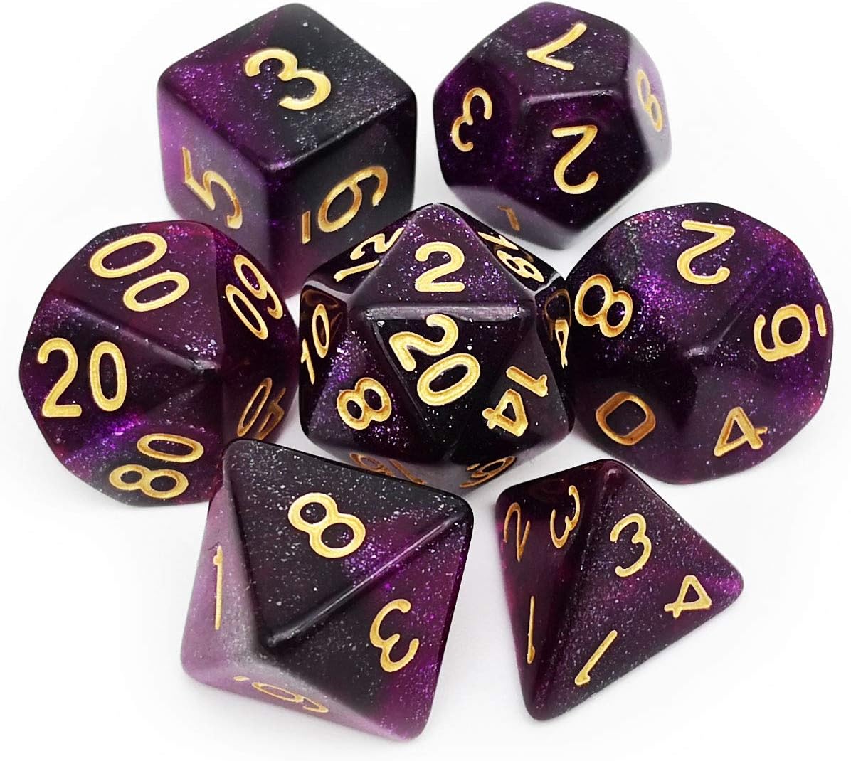 Amazon.com: Haxtec Nebula DND Dice Set 7PCS Polyhedral D&D Dice for ...