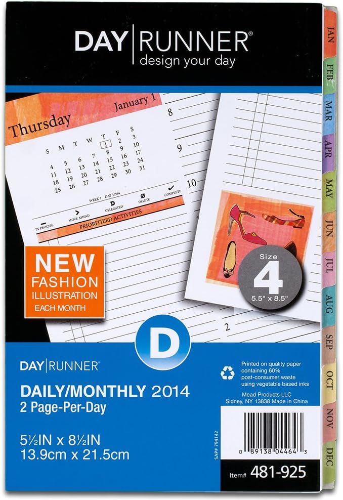 Amazon.com : Day Runner 2014 Inspired! Two Pages Per Day Planner Refill ...