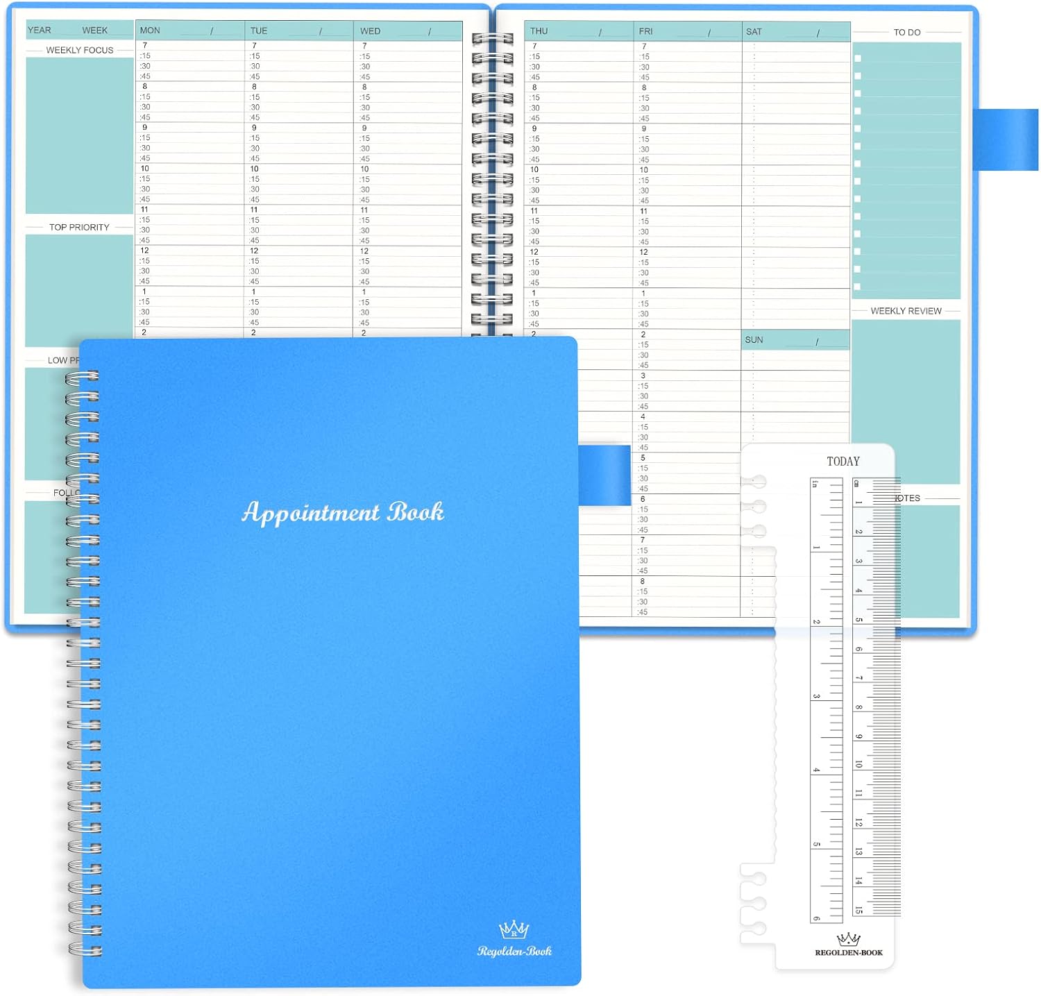 Amazon.com : Weekly Appointment Book Planner Undated, Regolden-Book ...