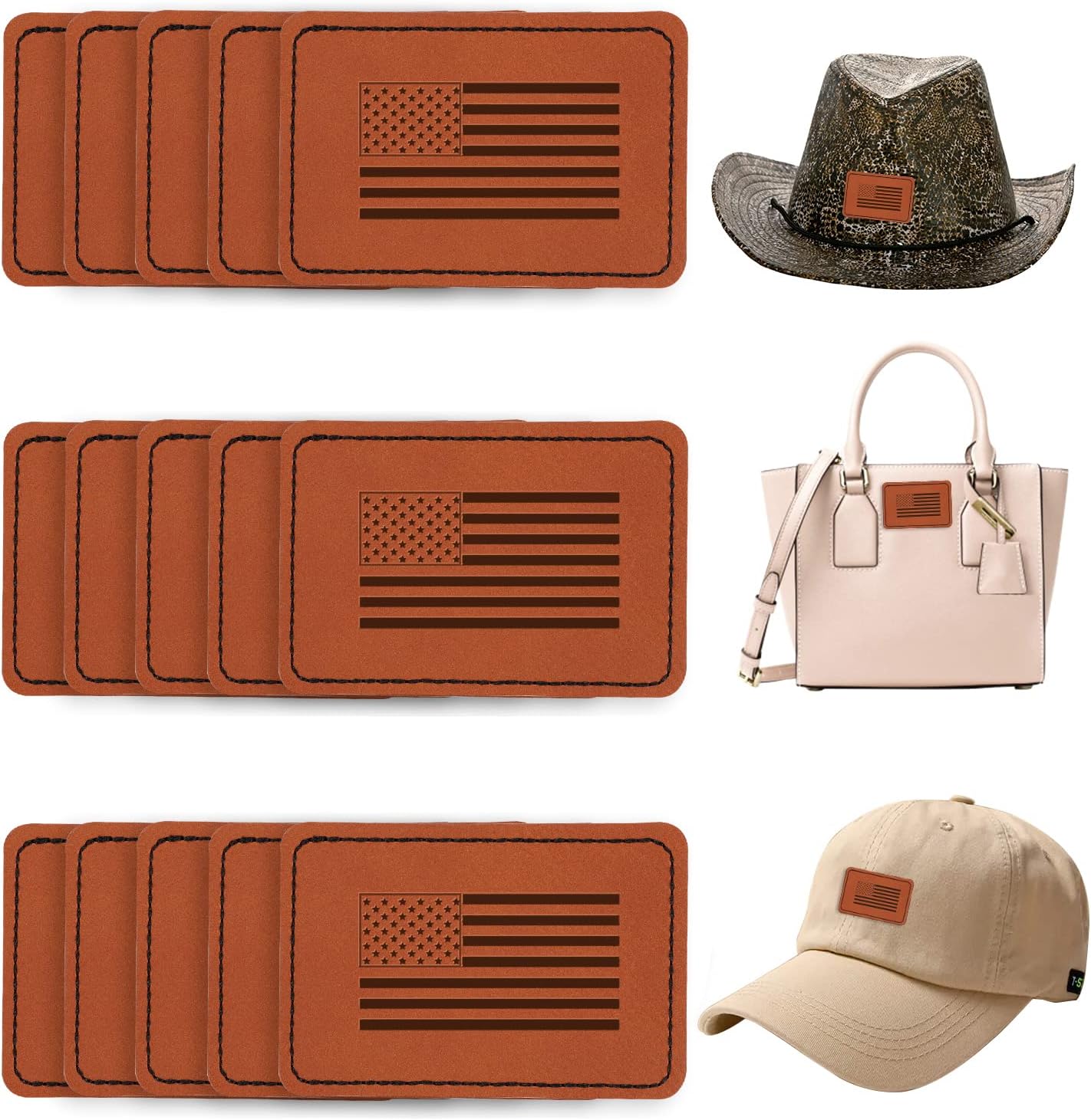 Amazon.com: 30 PCS Blank Leather Patches for Hats, Multicolor Rectangle ...