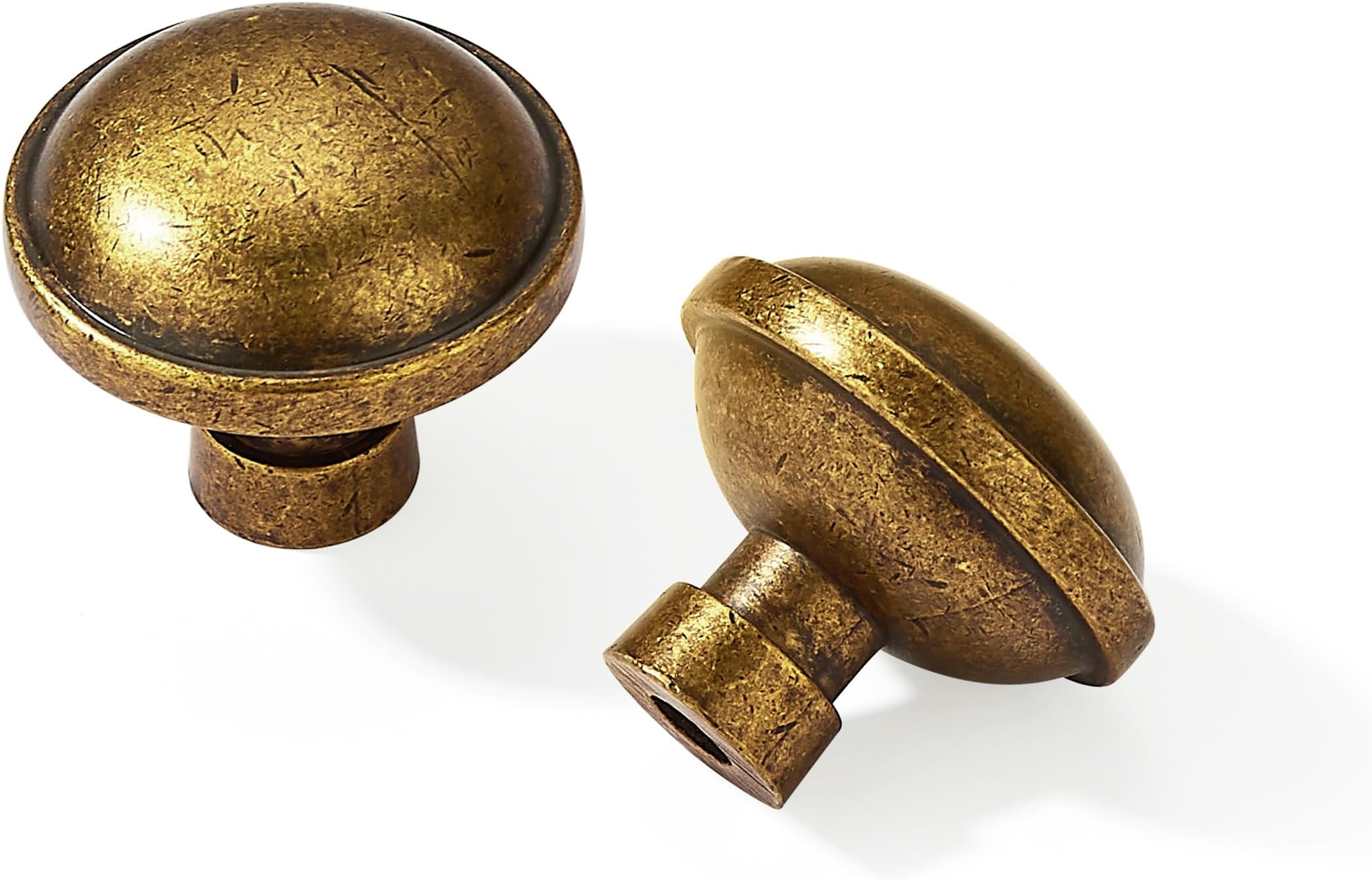 CABDM 10 Pack 1-1/4 Inch Rustic Knobs,Antique Brass Cabinet Knobs ...