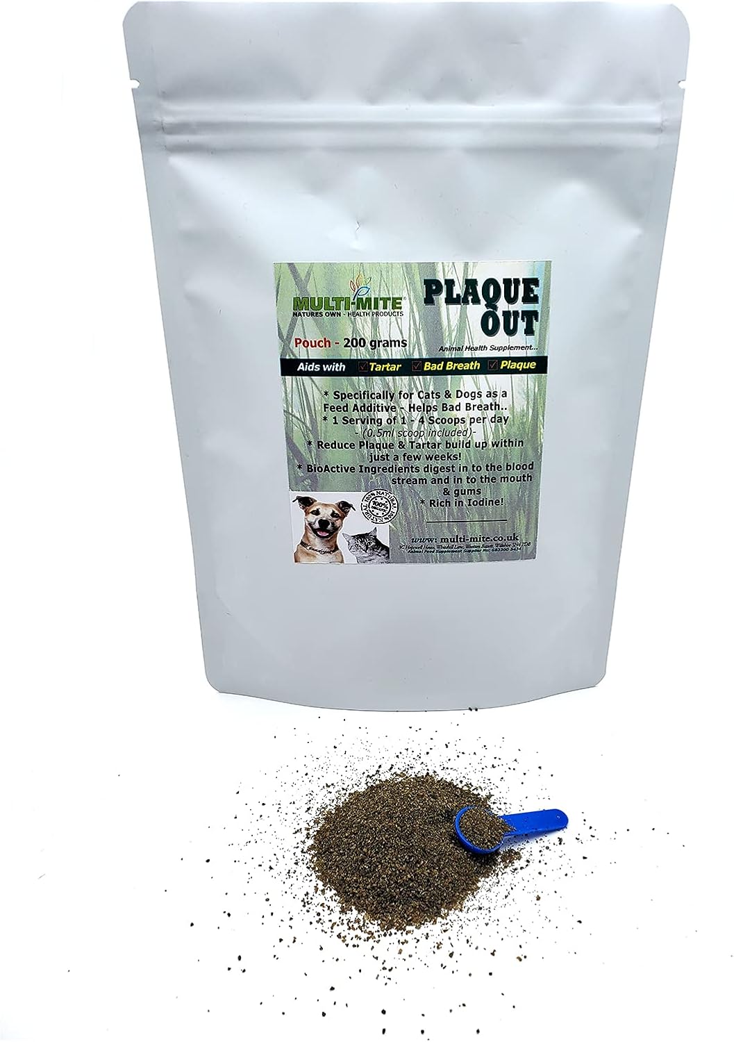 PLAQUE OUT 200G Pouch Tartar Plaque Remover, Bad Breath Teeth Gum Care ...