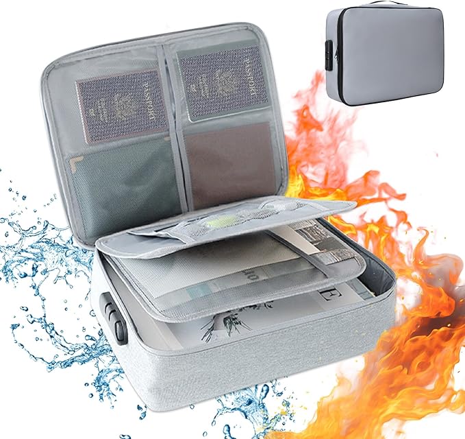 Amazon.com: KQQDMBD Fireproof Document Bag with Lock,Fireproof Safe ...