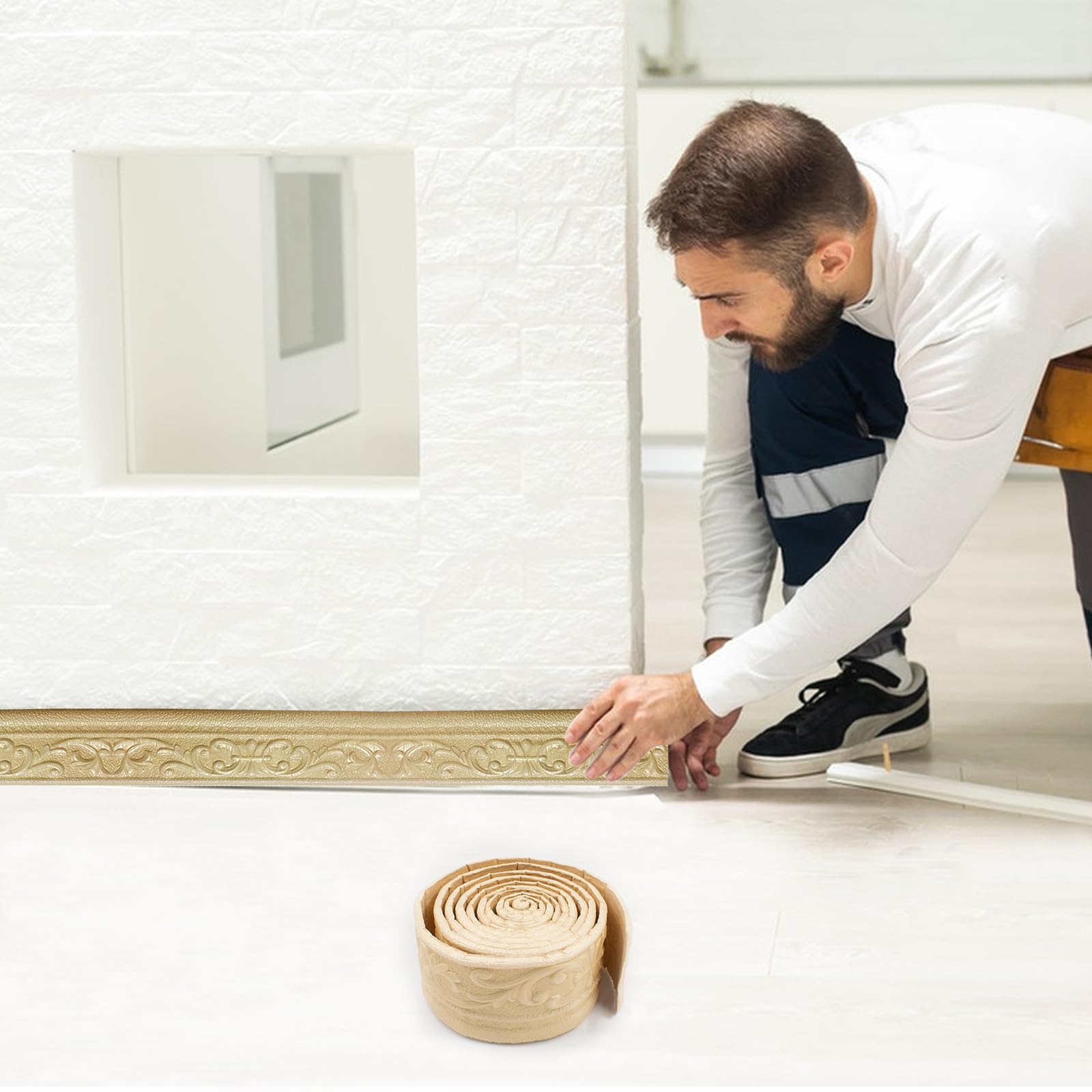 Snapklik.com : 90 X 3 Inch Foam Molding Trim Peel And Stick, Flexible ...