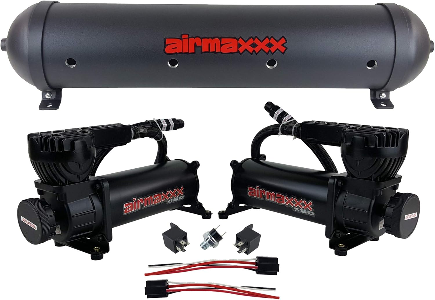 airmaxxx Air Compressors 580 Black & 33" Seamless Aluminum Tank Black ...