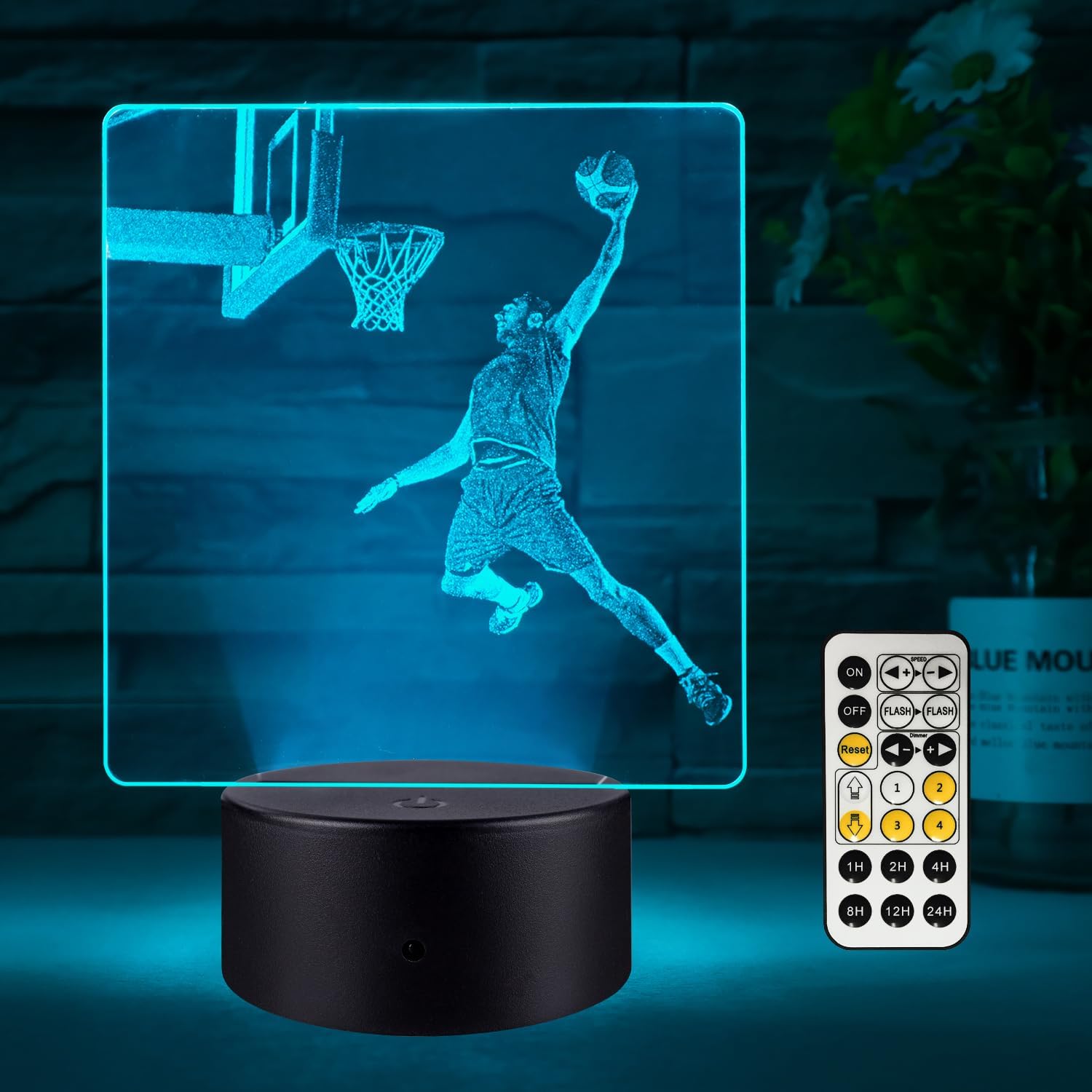 ZoyinGifts Basketball Night Light,3D Illusion Effect Lamp Light Remote ...