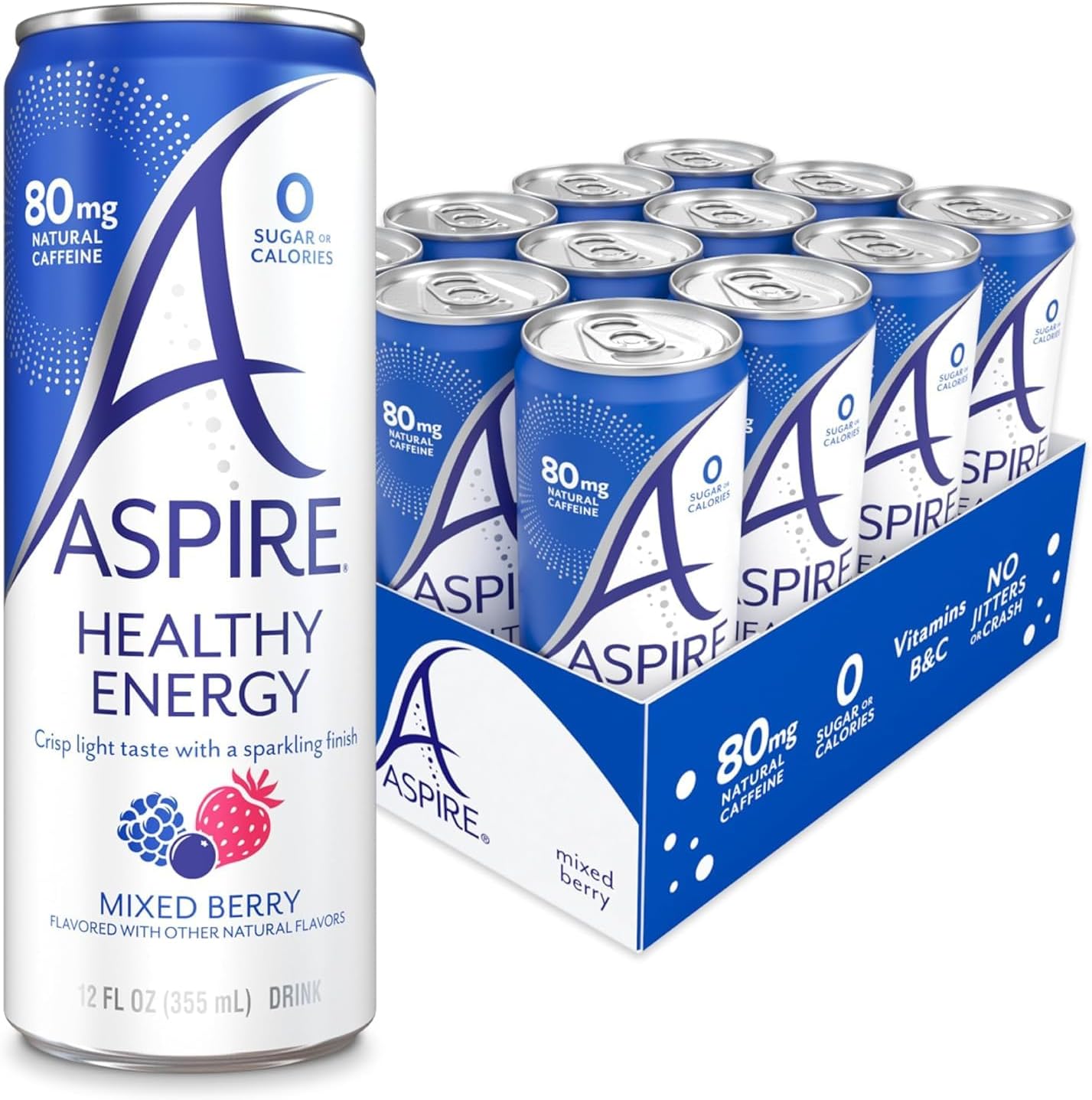 Amazon.com : Aspire Healthy Energy Drink, Mixed Berry, Zero Sugar or ...