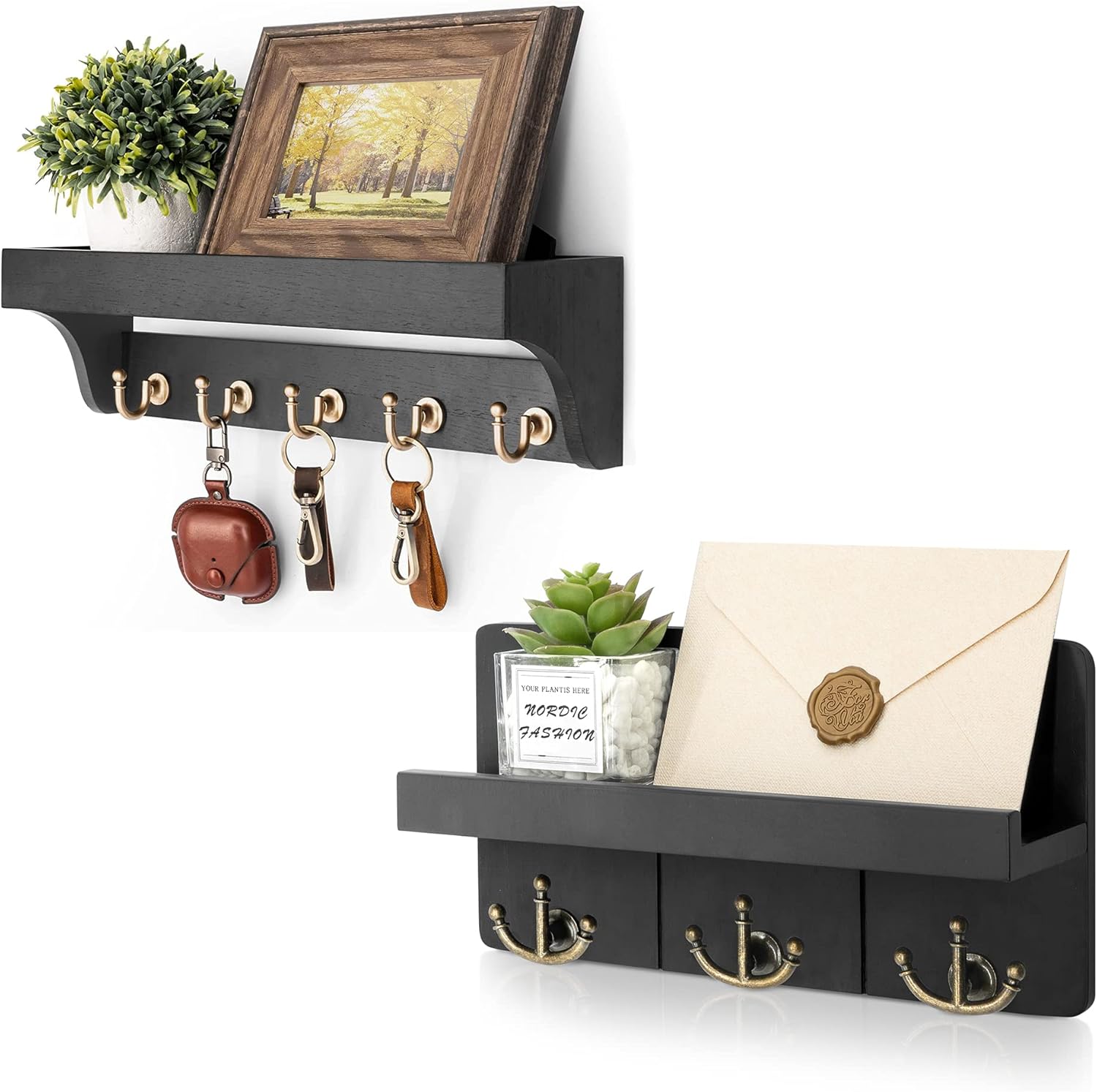 Amazon.com: Rebee Vision Key Holder for Wall Set : 11" Key Rack with 3 ...