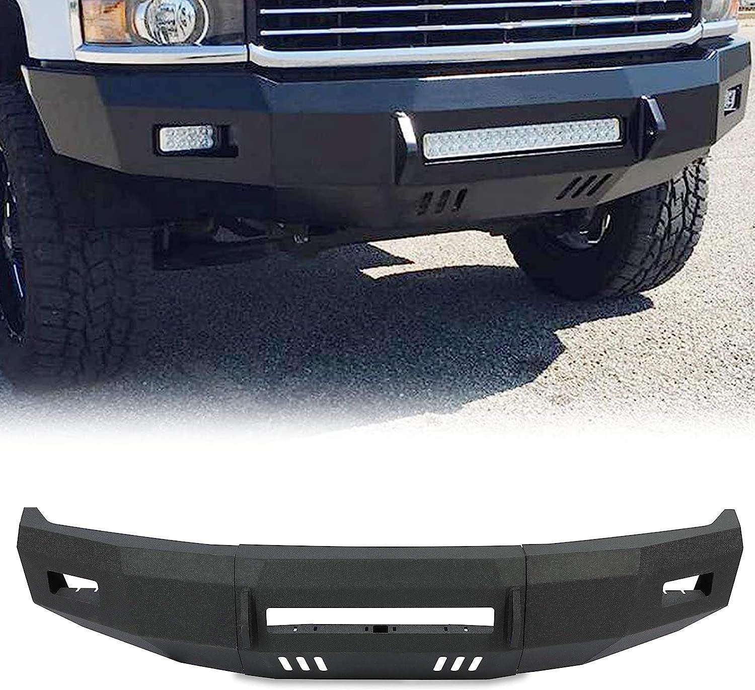 Amazon.com: KUAFU Steel Front Bumper 3 Piece Compatible with 2008-2010 ...